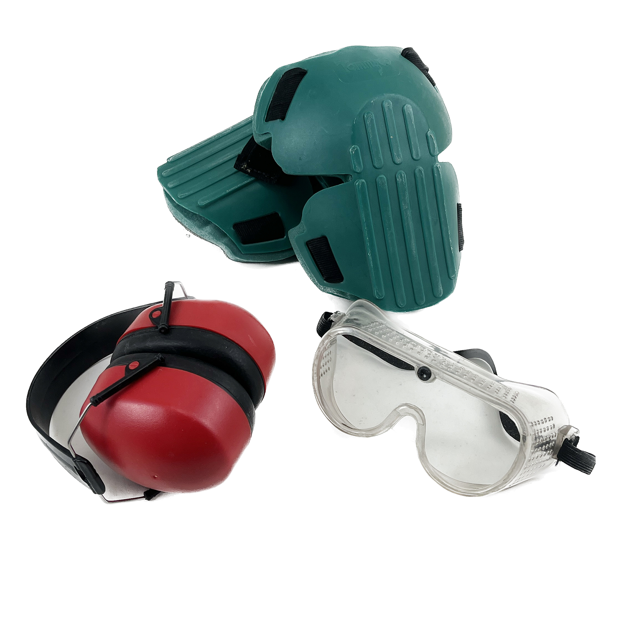 Work Safety Kit: Pair of Knee Pads, Ear Protectors and Safety Glasses ...